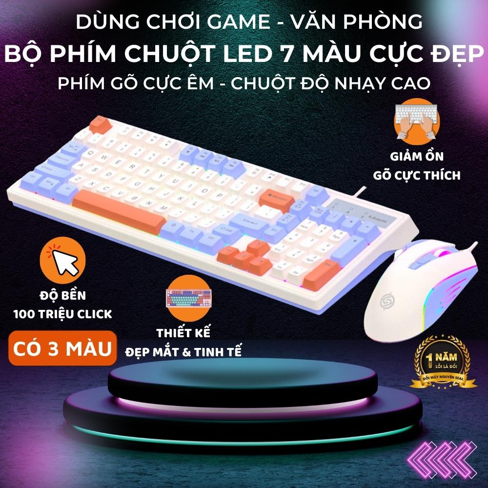 Bộ Bàn Phím Chuột Máy Tính KM800 Led 7 Màu Cực Đẹp Gõ Êm Chống Nước Chơi Game, Văn Phòng ...