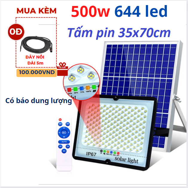 Đèn Năng Lượng Mặt Trời, Đèn Năng Lượng Mặt Trời Chống Lóa Vỏ Nhôm nguyên khối 50W 100W 200W ...