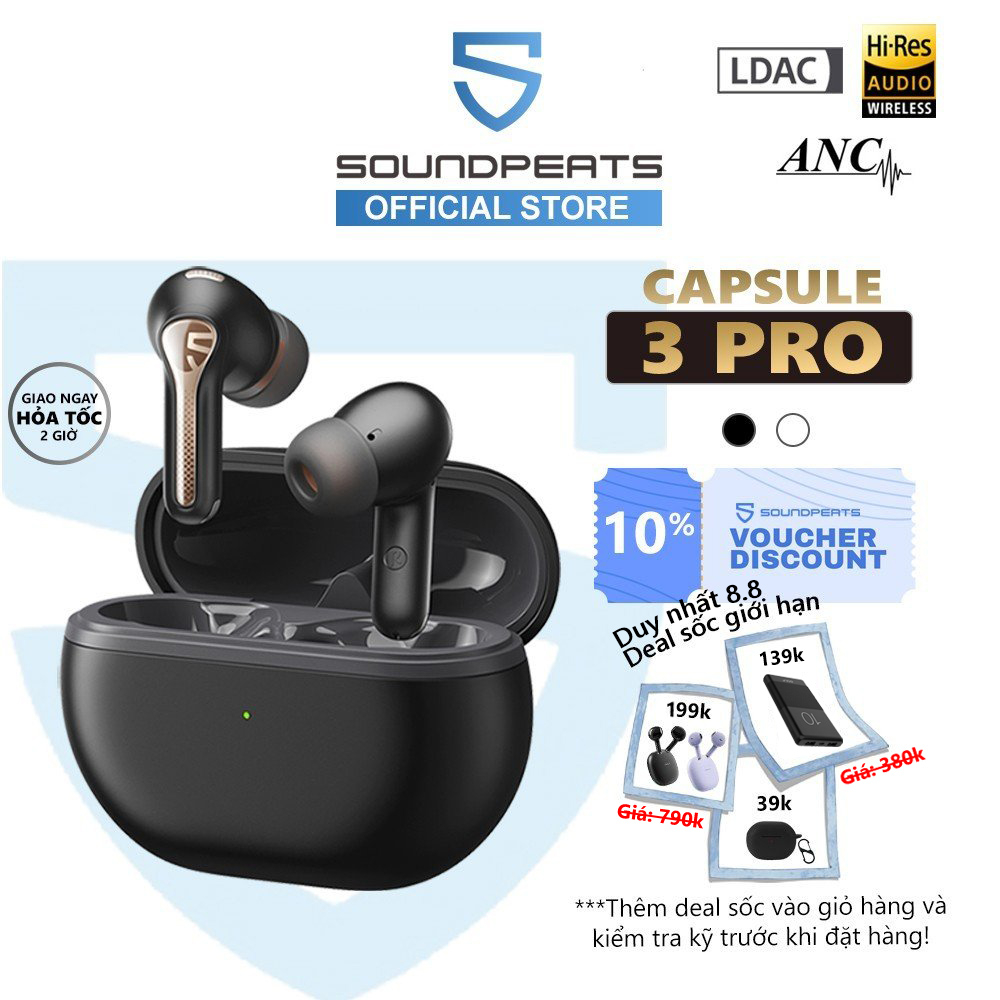 Tai nghe True Wireless SoundPEATS Capsule 3 Pro | ANC 43dB | 6Mic Clear ...
