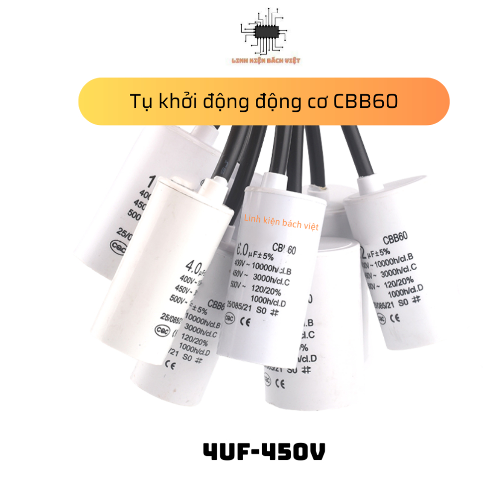 Tụ khởi động 4uF 450V CBB60 SENJU trắng | Shopee Việt Nam