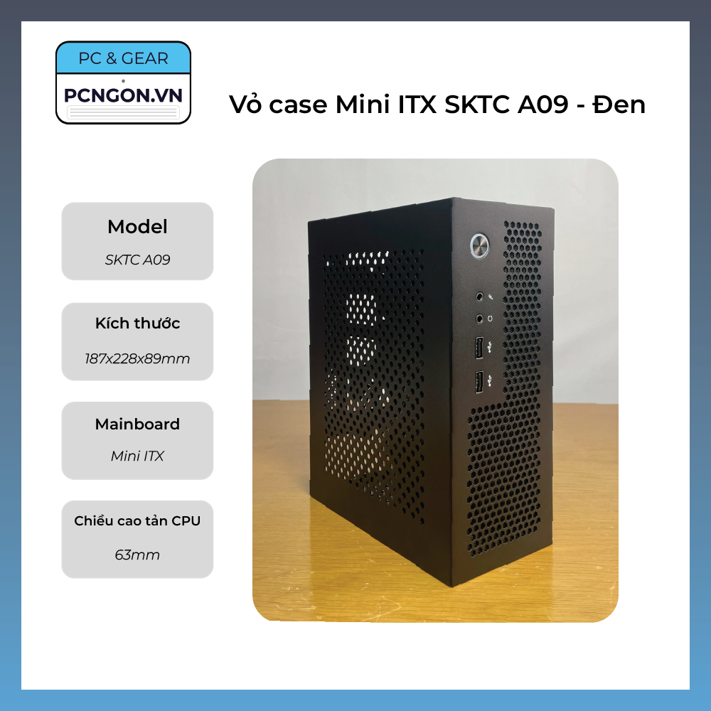 [PCNGON] Vỏ case máy tính mini ITX SKTC A09 – Đen | Shopee Việt Nam