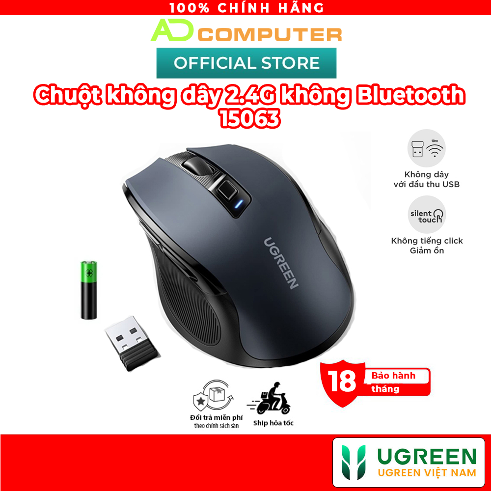 Chuột không dây Ugreen MU006 Bluetooth 5.0 Wireless 2.4G 4000 DPI | 6 ...