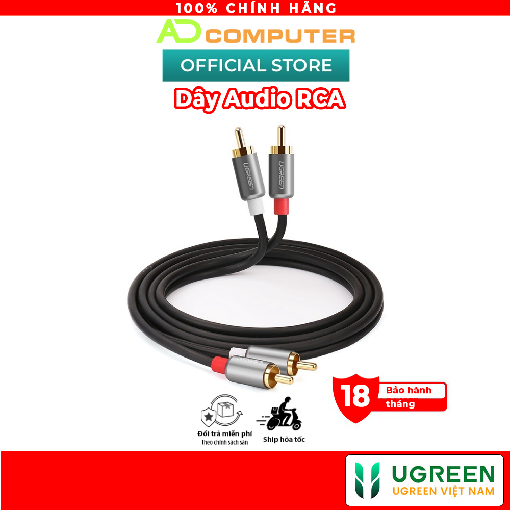 Cáp Audio 2 đầu RCA UGREEN AV104 - Hàng phân phối chính hãng - Bảo hành ...