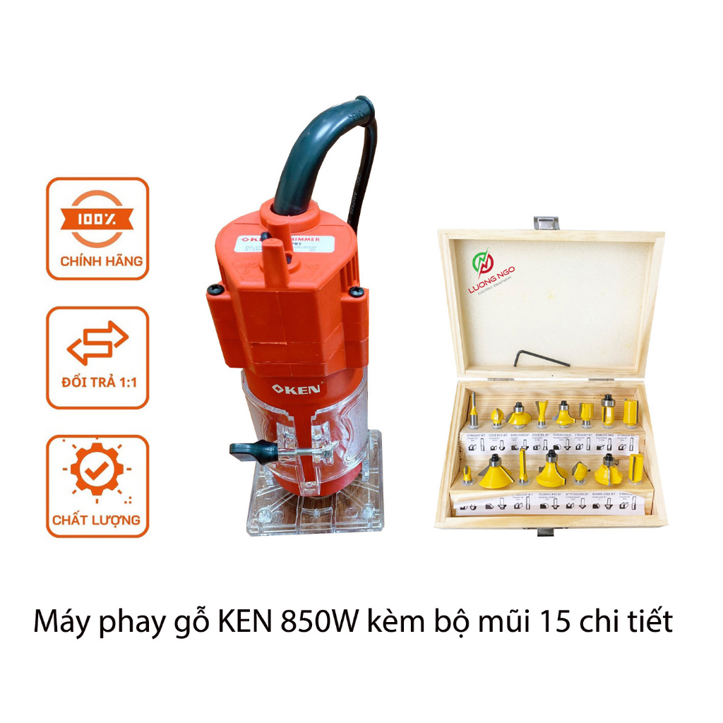 Máy phay gỗ cầm tay - Máy soi gỗ KEN 850W chính hãng - Bảo hành 15 ...