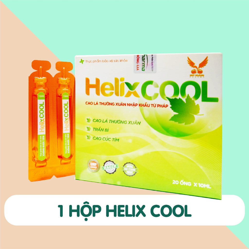 Siro ống thảo dược hỗ trợ giảm ho, sổ mũi Helix Cool (Hộp 20 ống x 10ml ...