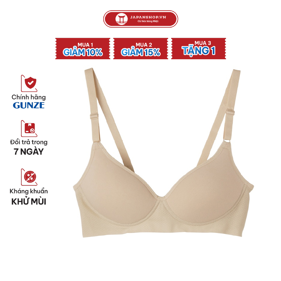 Áo lót nữ trơn không gọng Comfy Make Bra Fitte Kireilabo Gunze KB6092 nội địa Nhật chính hãng ...