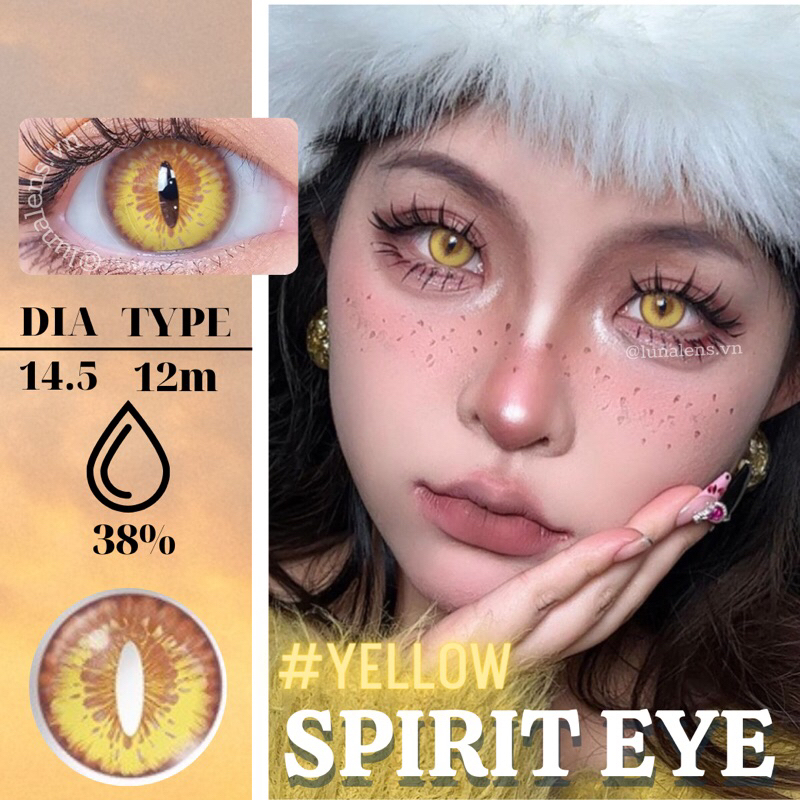 [SẴN] MỘT ĐÔI KÍNH ÁP TRÒNG MÀU VÀNG COSPLAY SPIRIT EYE YELLOW LENS CÓ ...