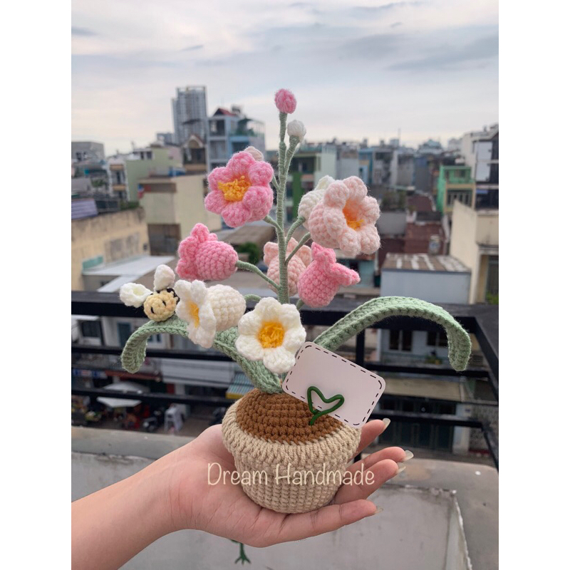 [Có sẵn] Chậu Hoa Linh Lan Dream Handmade (tag cắm ghi lời chúc theo ...