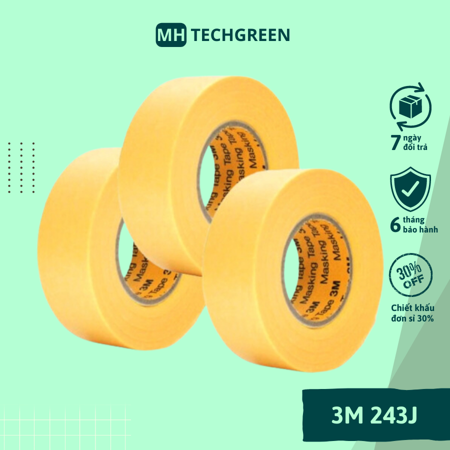 Băng keo 3M 243J, dùng che sơn ô tô, sử dụng Tape mod bàn phím, không để lại vệt keo, chịu nhiệt ...