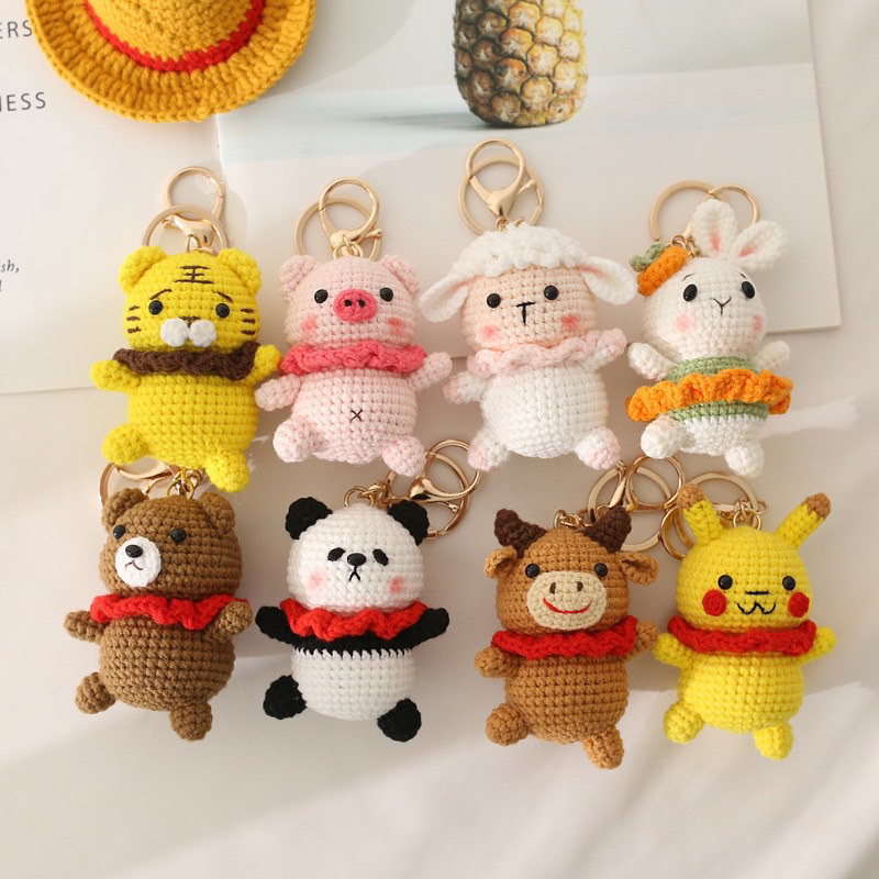 Móc khoá len hình thú handmade (nhiều mẫu) | Shopee Việt Nam