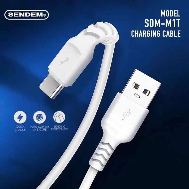 Dây Cáp Sạc Nhanh Sendem 2.4A có tất cả 3 chân sạc USB - Micro , Type C ...