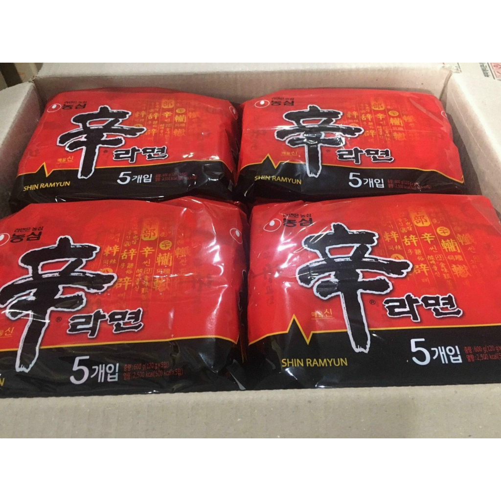 (Lốc 5 gói) Mỳ Shin Ramyun cay Hàn Quốc 120g/gói - [농심] 신라면(멀티팩 ...