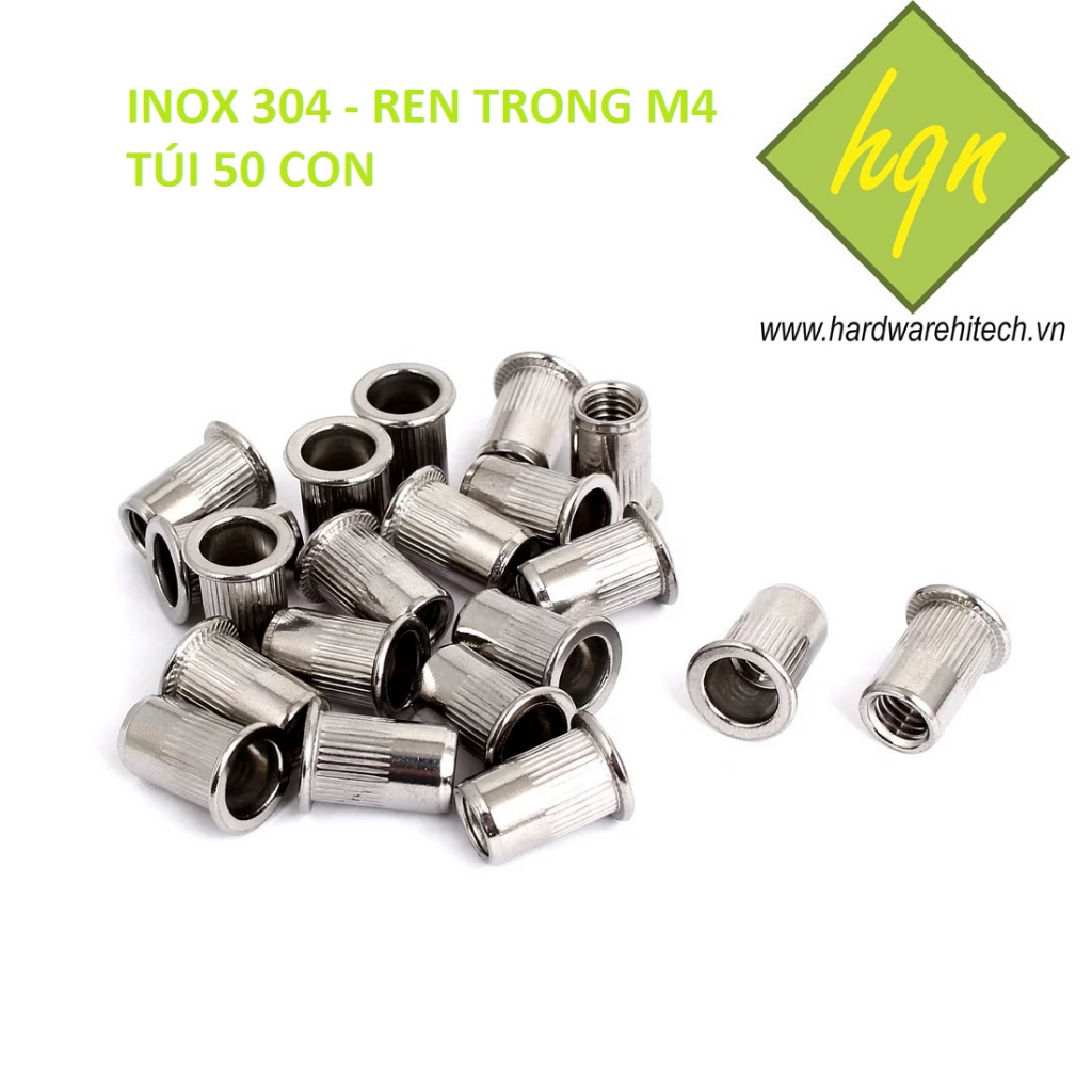 (TÚI 50 CON) TÁN RÚT 304 REN 4MM/ TÁN RÚT INOX 304 M4/ ECU RÚT SS304 4 ...