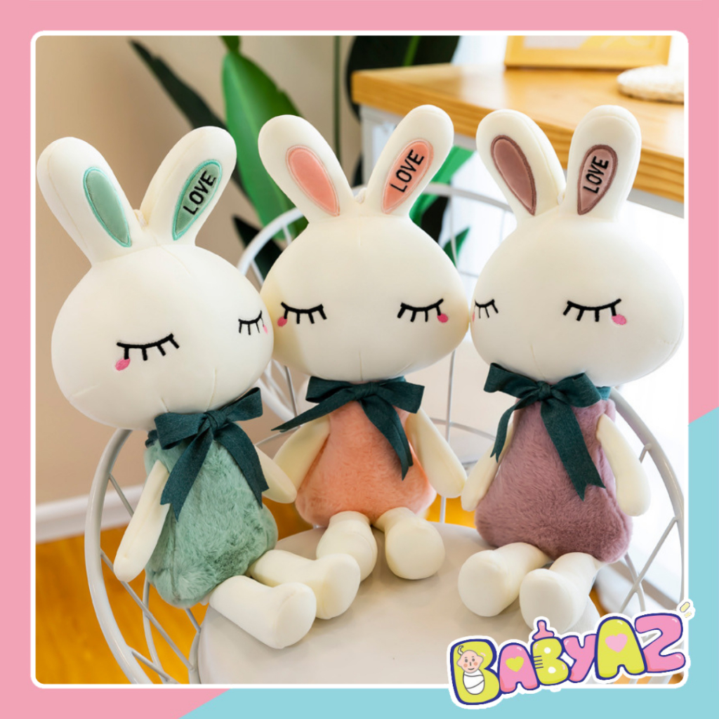 Gấu bông thỏ Love tai dài mềm mại cho bé ôm ngủ, thỏ bôngchất liệu bông ...