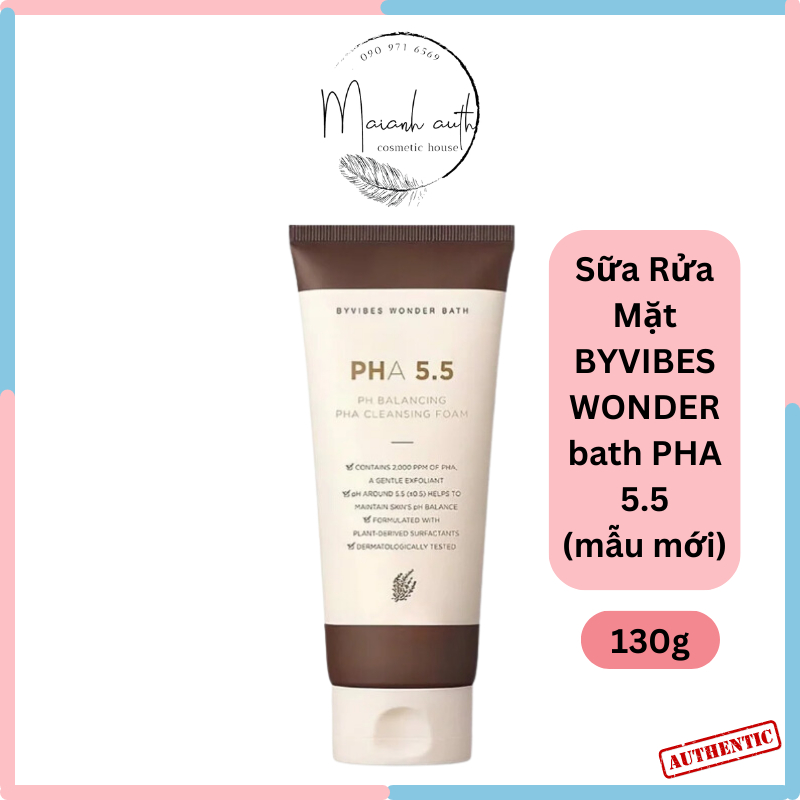 Sữa Rửa Mặt BYVIBES WONDER bath PHA 5.5 130ml | Shopee Việt Nam