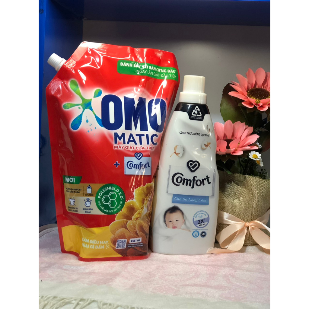 Combo Nước Giặt Omo Matic 2Kg + Nước Xã Comfort 800ml | Shopee Việt Nam