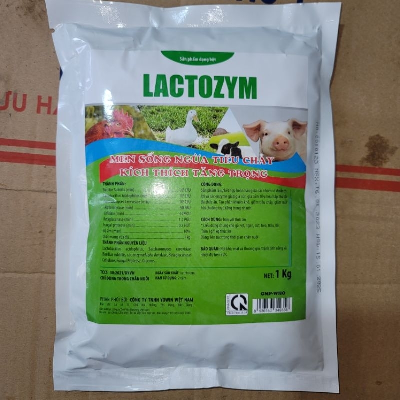 Gói men tiêu hóa sống Lactozym 1kg ngừa tiêu chảy, kích thích tăng ...