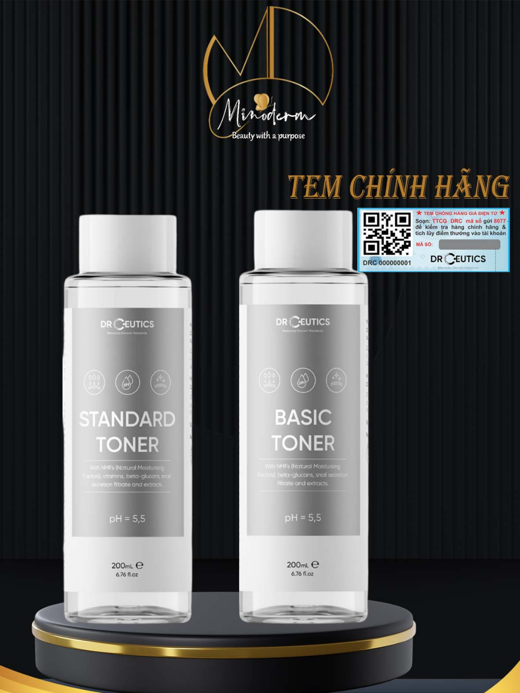 Nước cân bằng Dr.Ceutics Basic Toner, Standard Toner cấp ẩm, làm dịu da ...