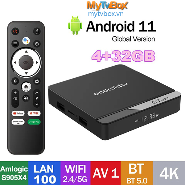 TV Box G7 Max Android TV 11 RAM 4G + 32G Wifi 5G + 2G Điều Khiển Bằng Giọng Nói | Shopee Việt Nam