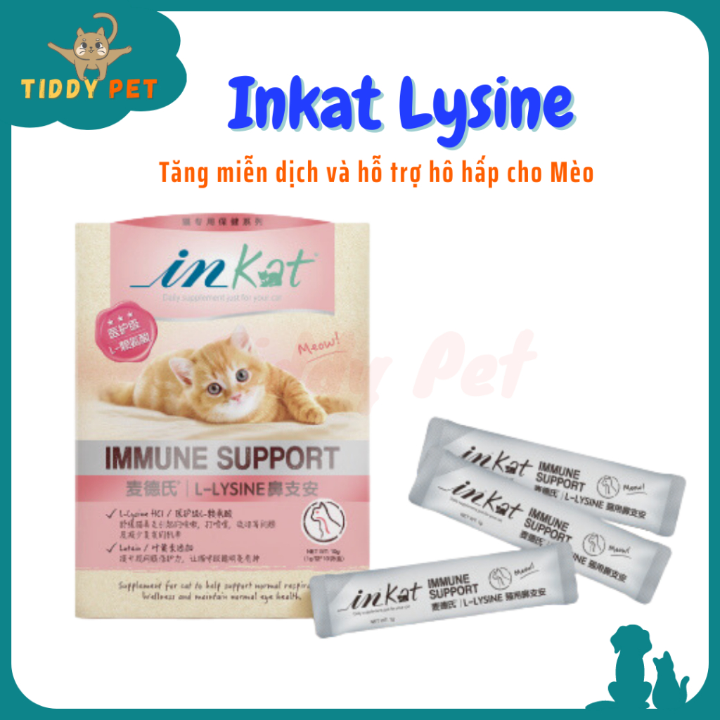 INKAT LYSINE Giúp Tăng Cường Miễn Dịch và Hỗ Trợ Hô Hấp Cho Mèo Inkat ...