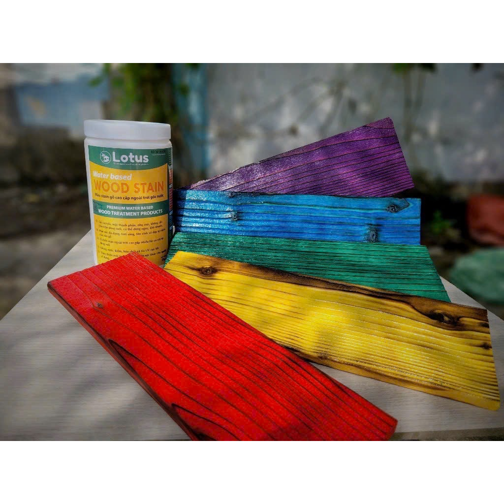 Sơn gỗ - Stain lau Sơn Lotus hệ nước, an toàn, không dung môi, không ...