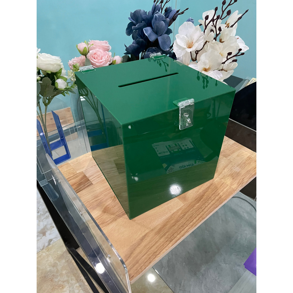 Thùng phiếu, hòm phiếu, hòm bốc thăm, hòm từ thiện mica, nhiều kích ...