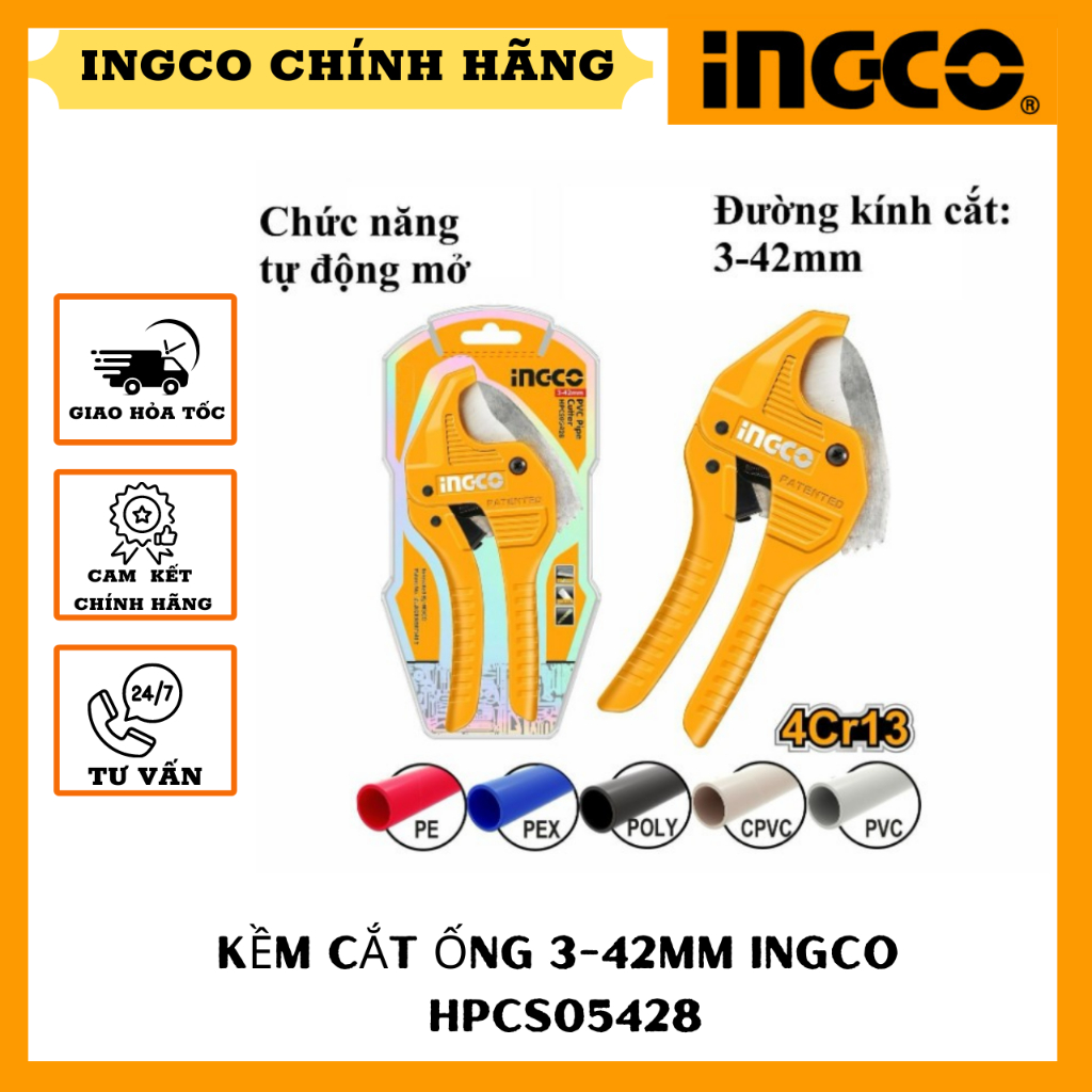 Dao cắt ống nhựa , kềm cắt ống nhữa 3- 42mm INGCO HPCS05428 hàng chính ...