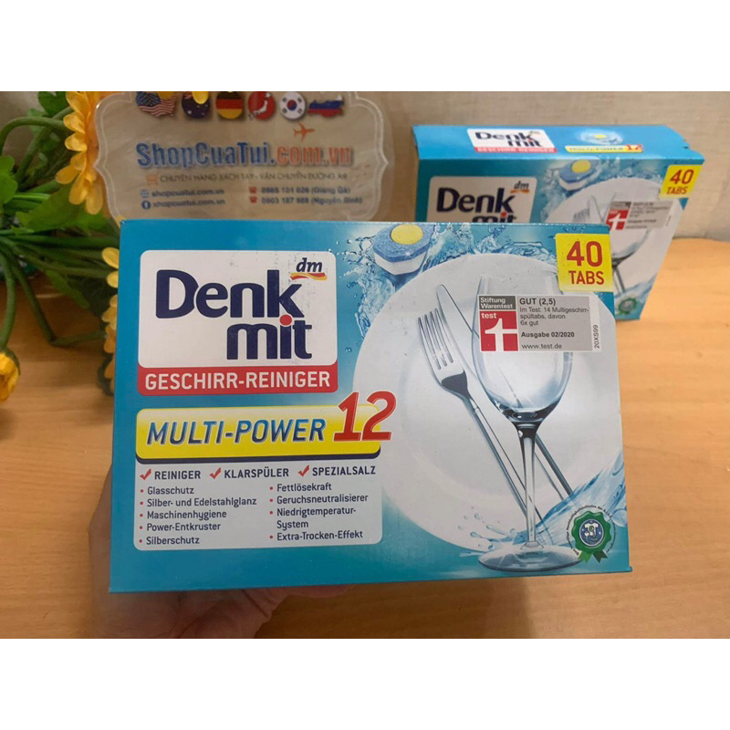 Viên rửa chén bát Denkmit Geschirr Reiniger 40 viên 3in1 bao gồm: nước ...