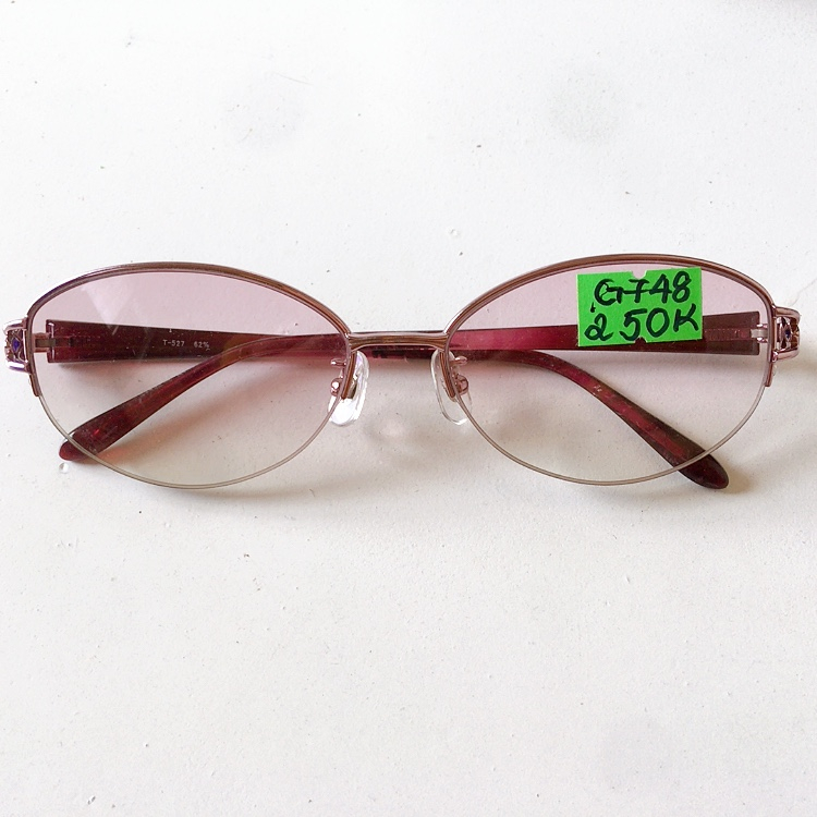 G748: Gọng kính nội địa Nhật T-527, tròng mắt 0 độ chống tia UV | Shopee Việt Nam