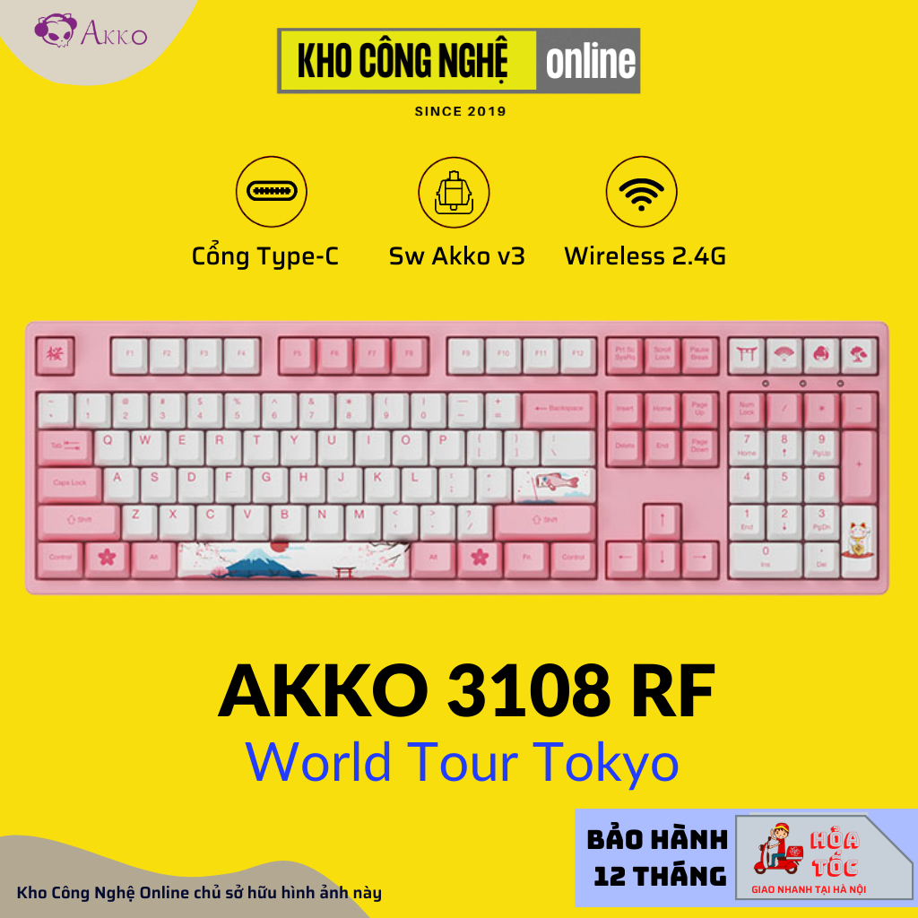 Bàn phím cơ AKKO 3108 RF World Tour Tokyo (Dual-mode / AKKO sw v3) | Shopee Việt Nam