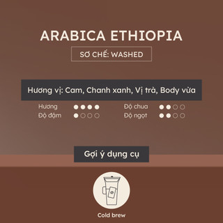 Cà phê cold brew hạt Arabica Ethiopia túi ủ tiện lợi, rang vừa MONO ...