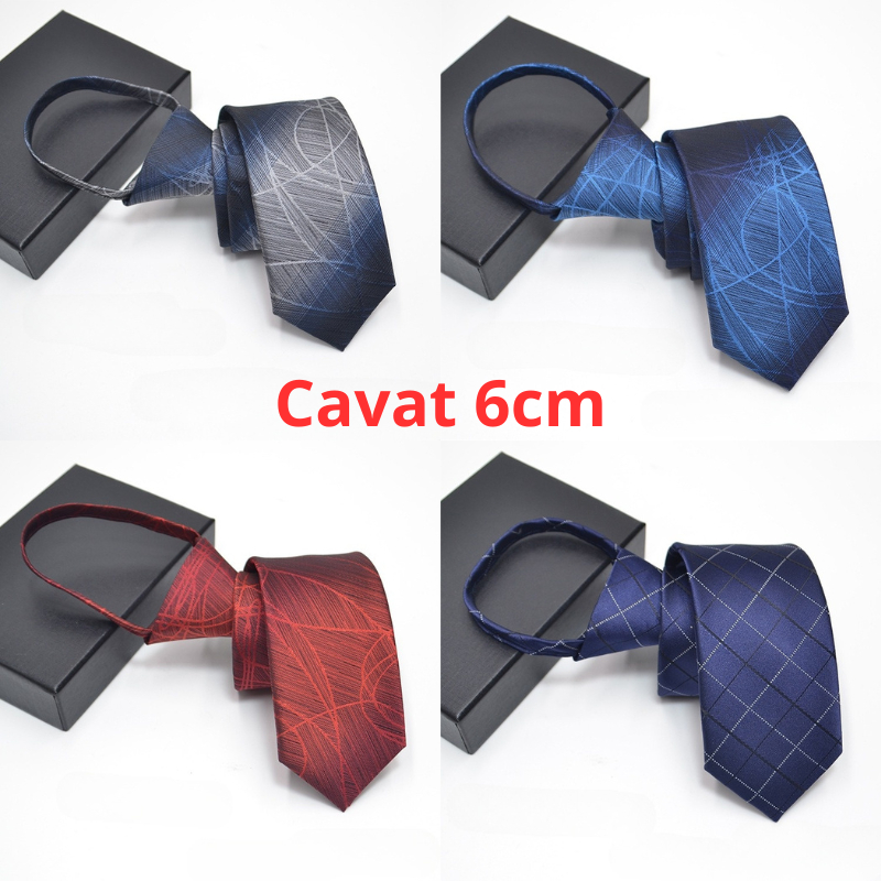 Cavat Nam thời trang bản nhỏ 6cm thắt sẵn khóa zip kéo tiện lợi, Cravat Hàn Quốc, Cà vạt chú rể ...