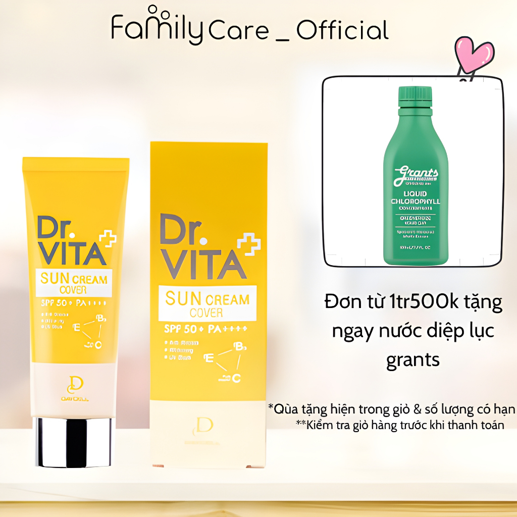 Kem chống nắng vật lý DayCell Dr.Vita nâng tone bảo vệ da khỏi tia UV SPF50/PA+++ 50g - Luiantt ...