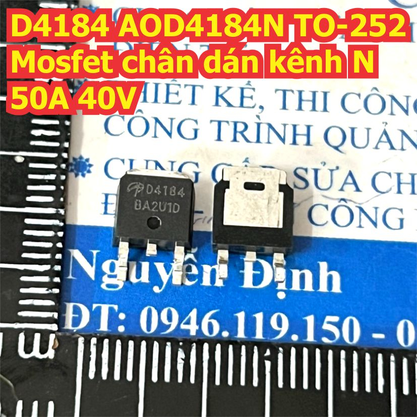 10 con D4184 AOD4184N TO-252 Mosfet chân dán kênh N 50A 40V kde9245 ...