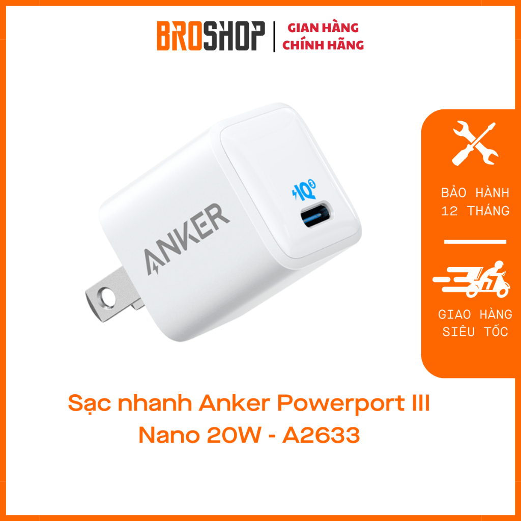 [CHÍNH HÃNG] Sạc nhanh Anker Powerport III Nano 20W - A2633 - Broshop ...
