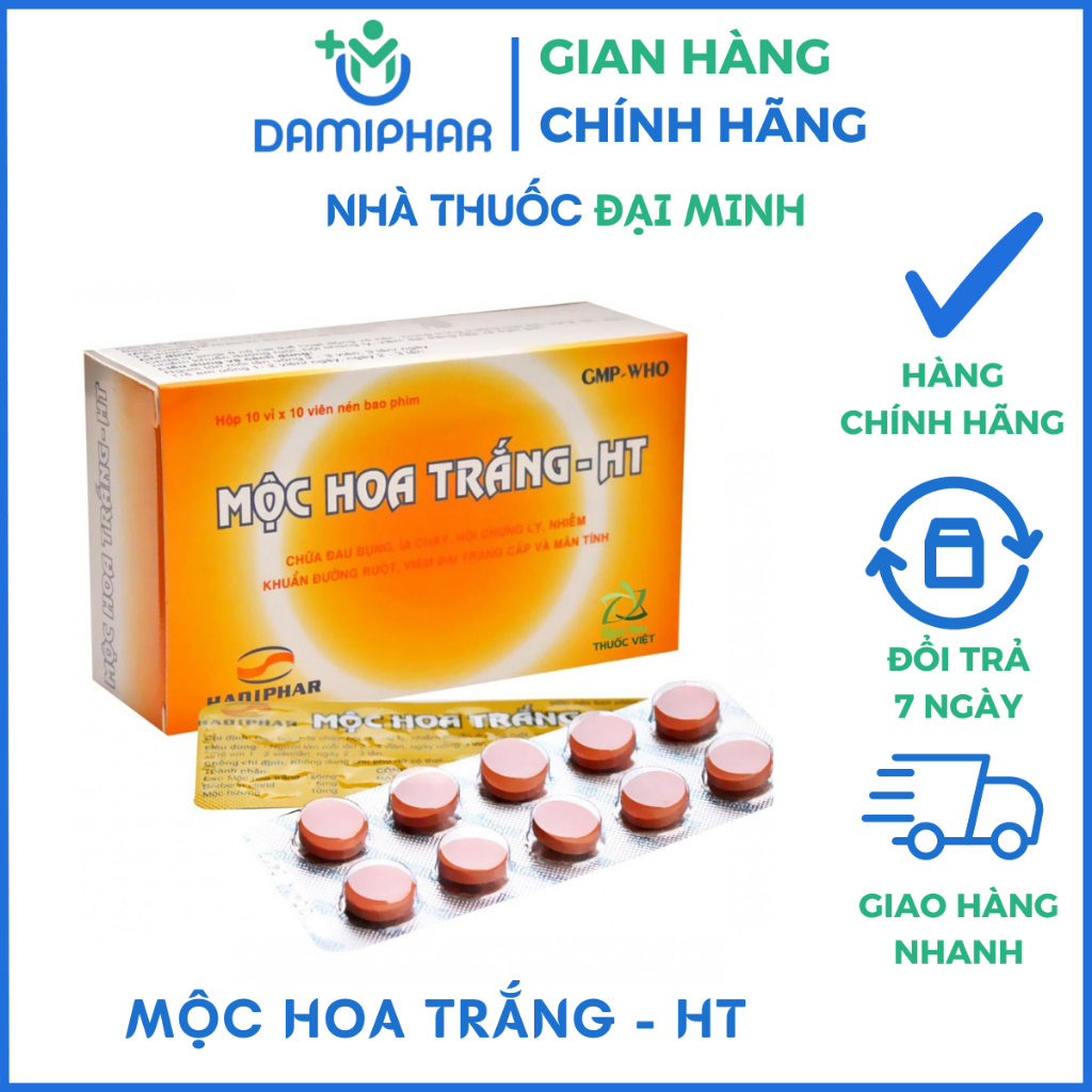 Mộc Hoa Trắng - HT Hadiphar Hộp 100 Viên | Shopee Việt Nam