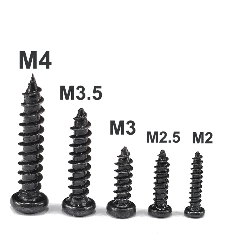 Đinh Vít mũ tròn ren thưa tự khoan gỗ nhựa M2 M2.5 M3 M3.5 M4 ( Vít bắt ...