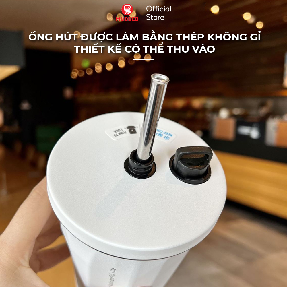 Ly Giữ Nhiệt Cao Cấp Tyeso 600ml, Cốc Giữ Nhiệt Có Ống Hút Modeco - Chất Liệu Inox 304 giữ lạnh ...