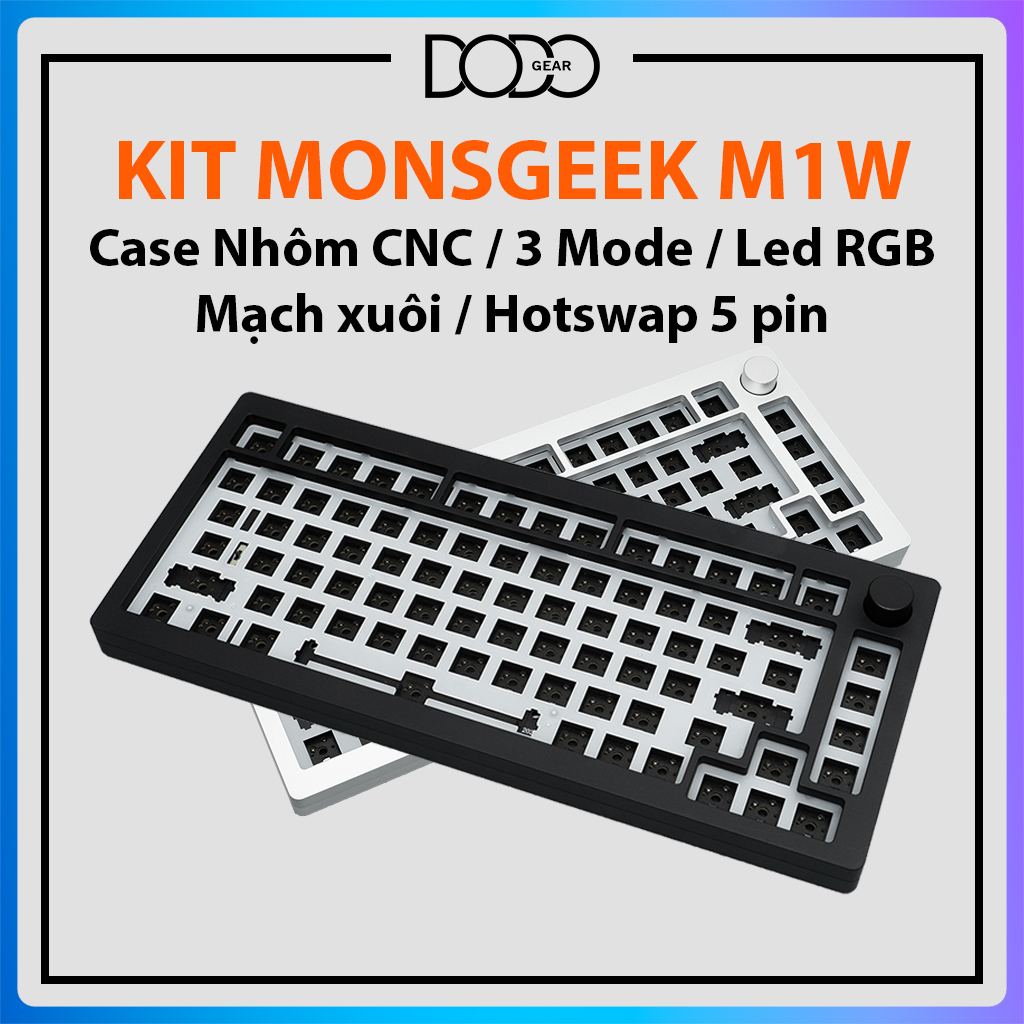 Bộ kit bàn phím cơ MonsGeek M1W M7W 3 mode vỏ nhôm CNC led RGB mạch ...