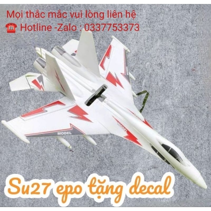 Bộ vỏ kit Su 27 xốp Đúc EPO sải 73 cm hỗ trợ ráp A- Z ( tặng kèm carbon ...