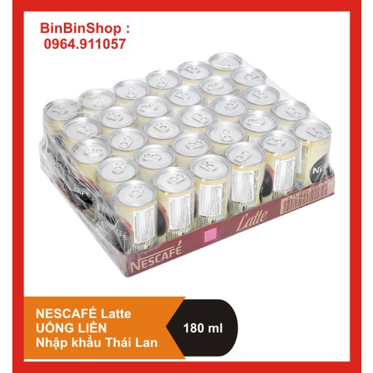 Cà Phê uống liền Nestlé Nescafé Latte (180 ml) - Combo 1 thùng 30 lon ...