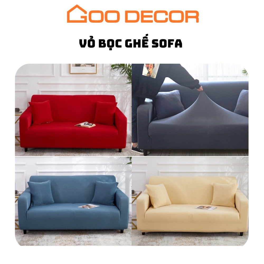 Bọc sofa màu trơn, bọc ghế sofa đơn, chữ L vải thun sữa mềm mại co giãn ...