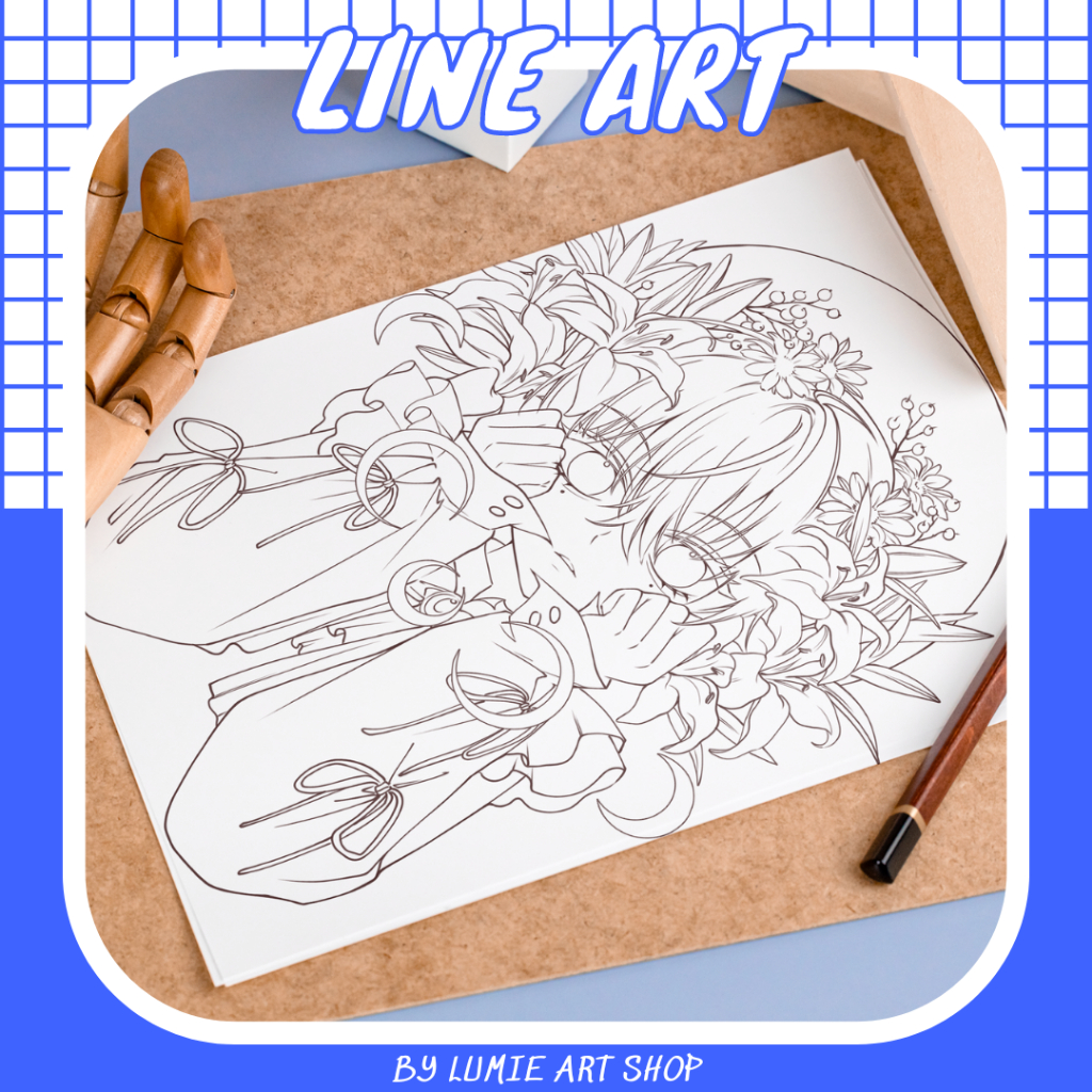 [ tháng 7] Line art tranh tô màu a5 cho marker, màu chì hình vẽ tô màu ...