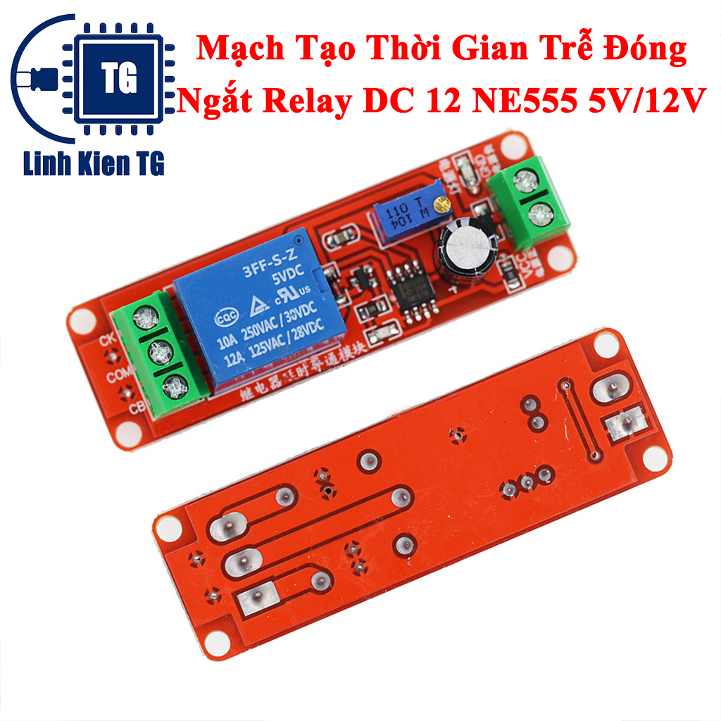 Mạch Tạo Thời Gian Trễ Đóng Ngắt Relay DC 12 NE555 5V/12V | Shopee Việt Nam
