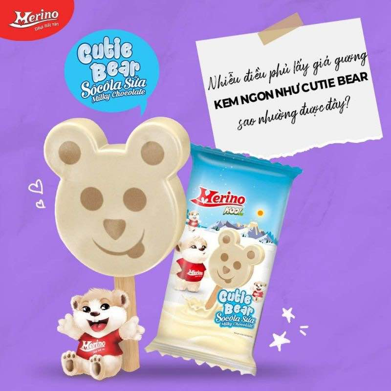 Kem gấu socola sữa Merino Kool Cutie Bear 64g | Shopee Việt Nam