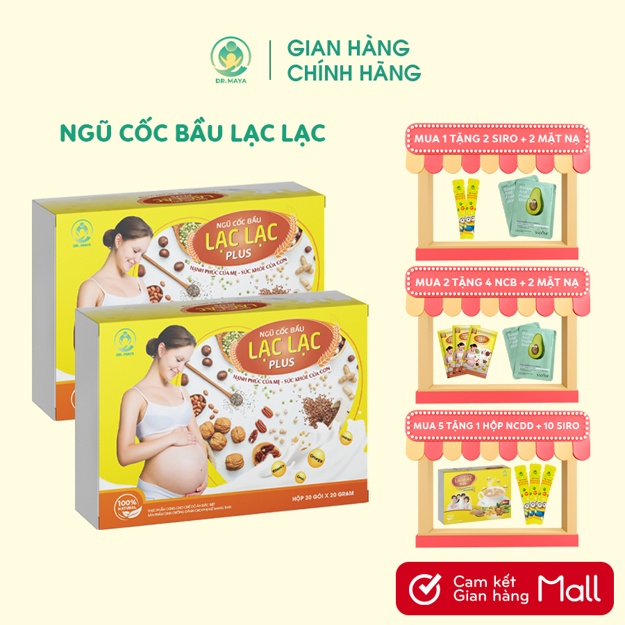 Ngũ cốc bầu Lạc Lạc Dr.maya 600g (30 gói), hương vị thơm ngon, cung cấp dinh dưỡng cho thai nhi ...