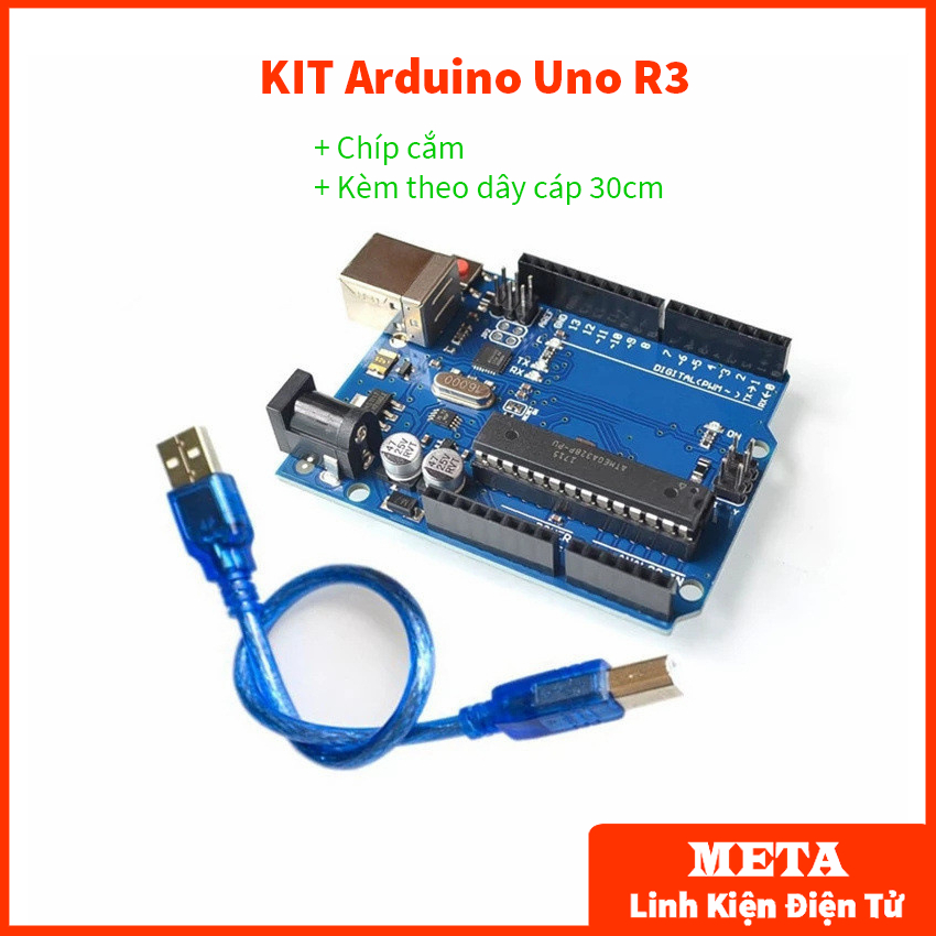 KIT Arduino Uno R3 Atmega 328P Chíp Cắm Có Kèm Dây Cáp | Shopee Việt Nam