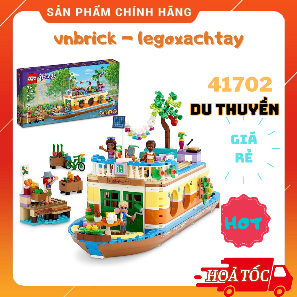 LEGO FRIENDS 41702 Canal Houseboat Du Thuyền Chính Hãng | Shopee Việt Nam