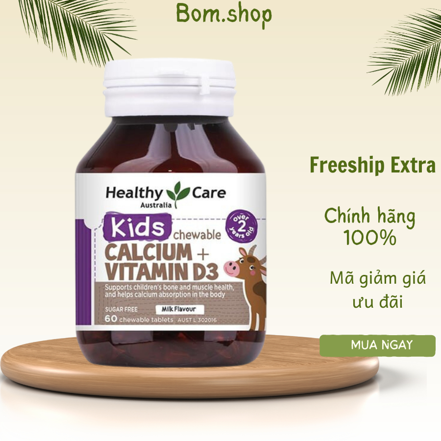 Kẹo nhai Canxi Vitamin D3 Healthy Care 🔥𝐍𝐄𝐖🔥 cho trẻ từ 6 tháng tuổi chính hãng Úc mẫu mới ...