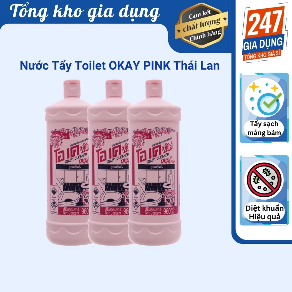 Nước Tẩy Toilet OKAY PINK Hàng Thái Lan Chính Hãng 960ml - hàng loại 1 | Shopee Việt Nam